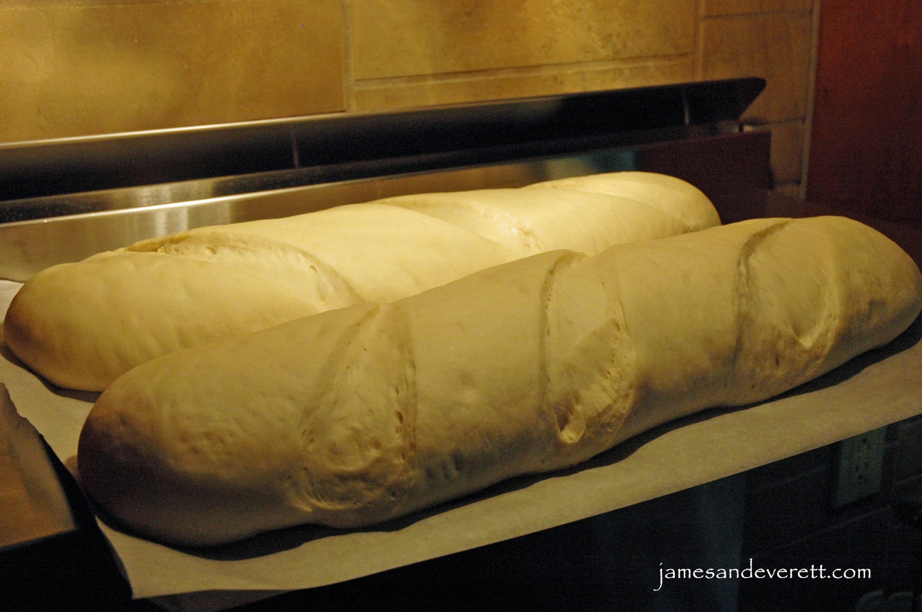 Baking French bread | James & Everett